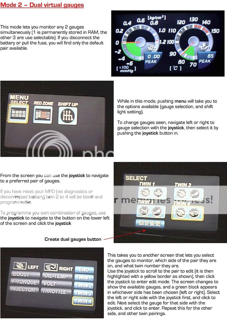 MFD setup and calibration info | GTR Forum